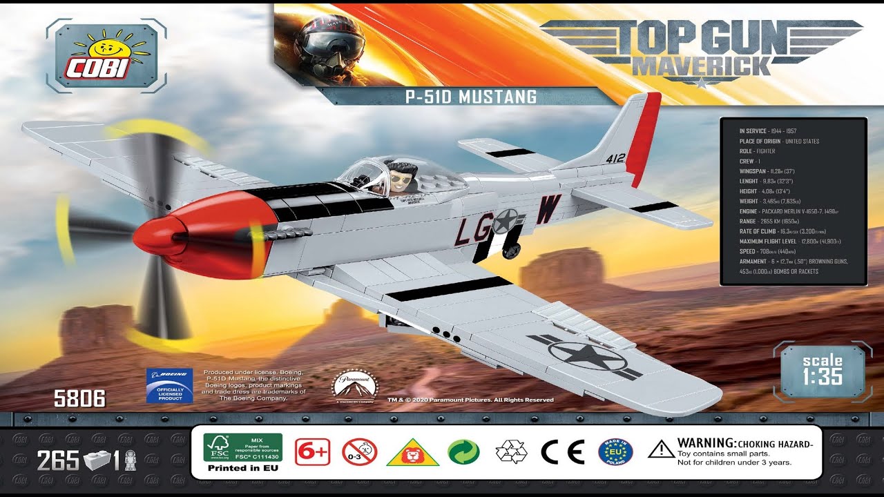 Cobi Instructions | Top Gun / Maverick | 5806 | P-51D Mustang - YouTube