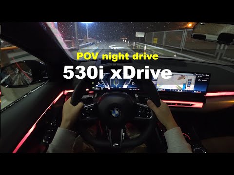 2024 BMW 530i xDrive POV night drive