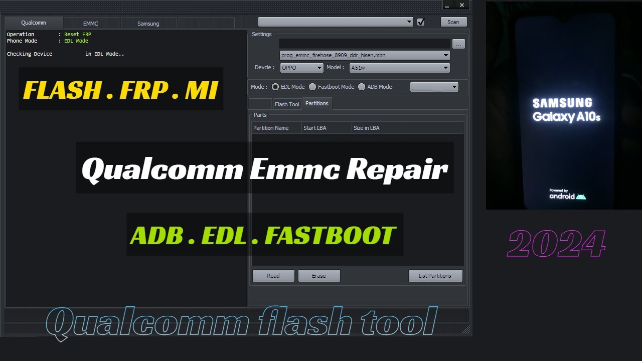 Qualcomm Phone Emmc Repair Tool 2024 v2.2 Partition Manager programmer ...