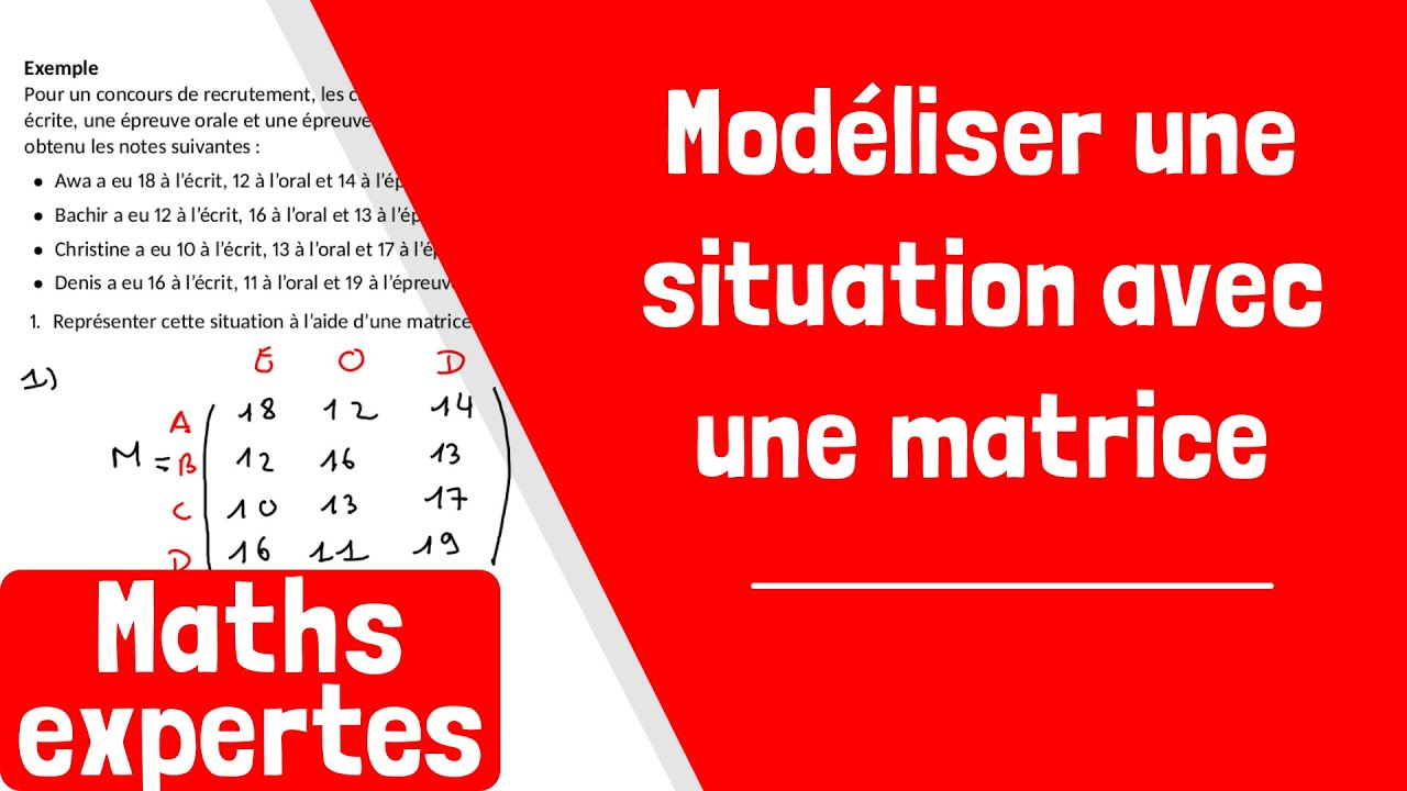 Comment modéliser une situation avec une matrice ? - YouTube