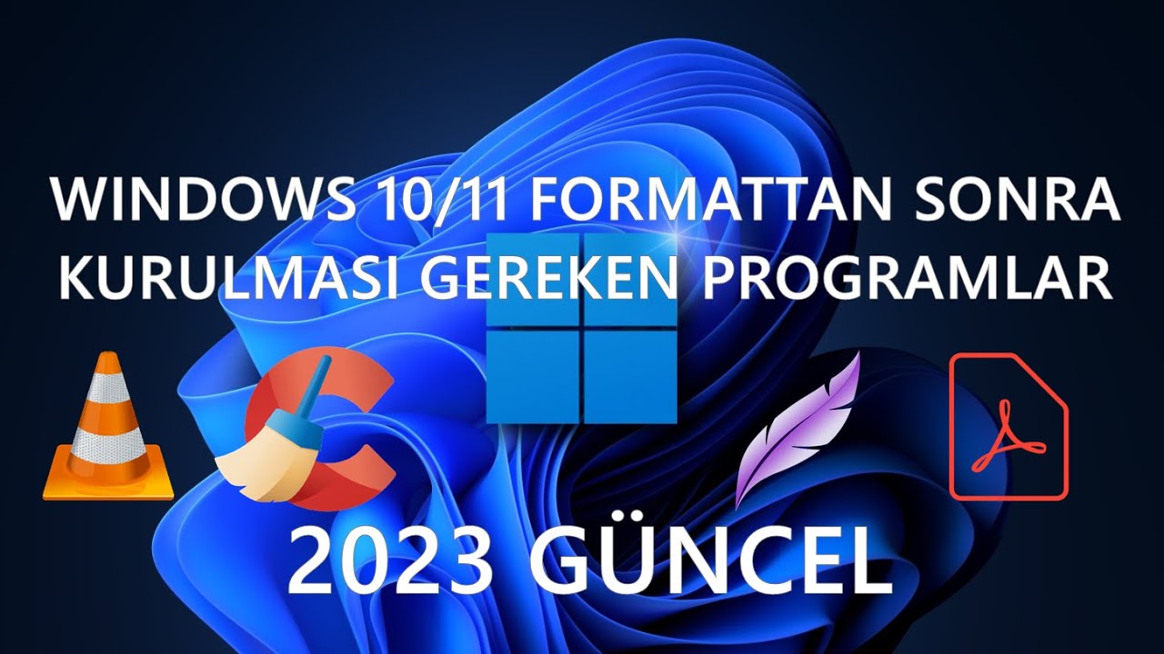 Format Sonrası Yapılması Gerekenler | Windows 10/11 Kurulum Sonrası Ayarlar ve Programlar - YouTube