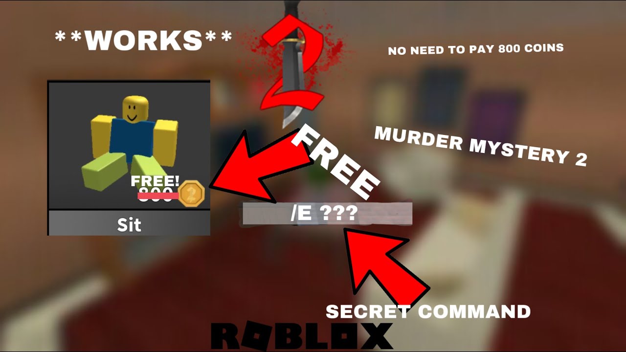 HOW TO GET THE SIT EMOTE FOR FREE IN MM2! (NO PAYING 800 COINS) (SECRET ...