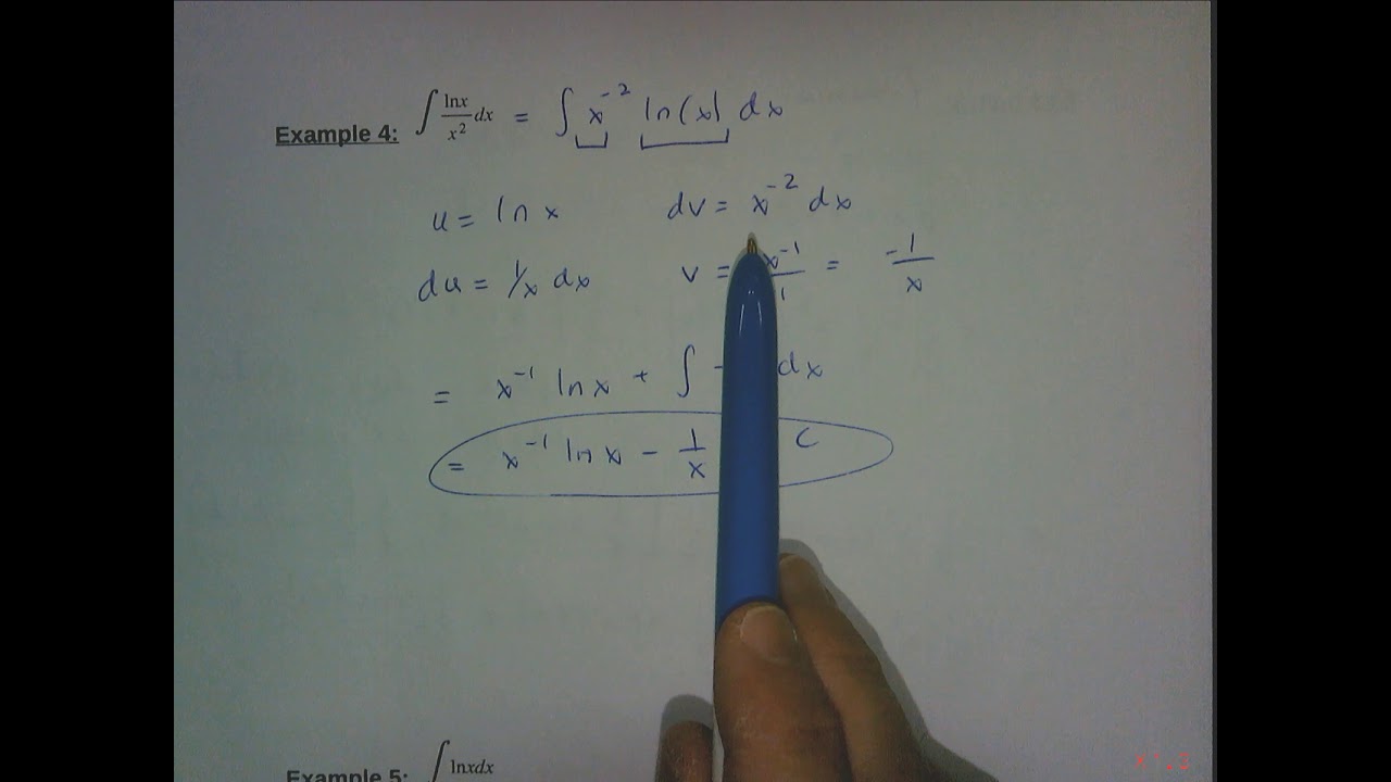 AP Calculus BC 7.2 Integration by Parts P2 - YouTube