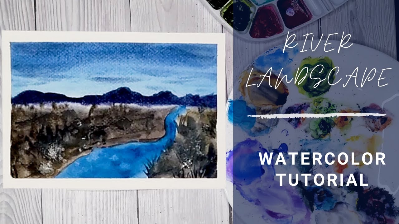 Watercolor Tutorial | River Landscape Painting (with grass) - YouTube