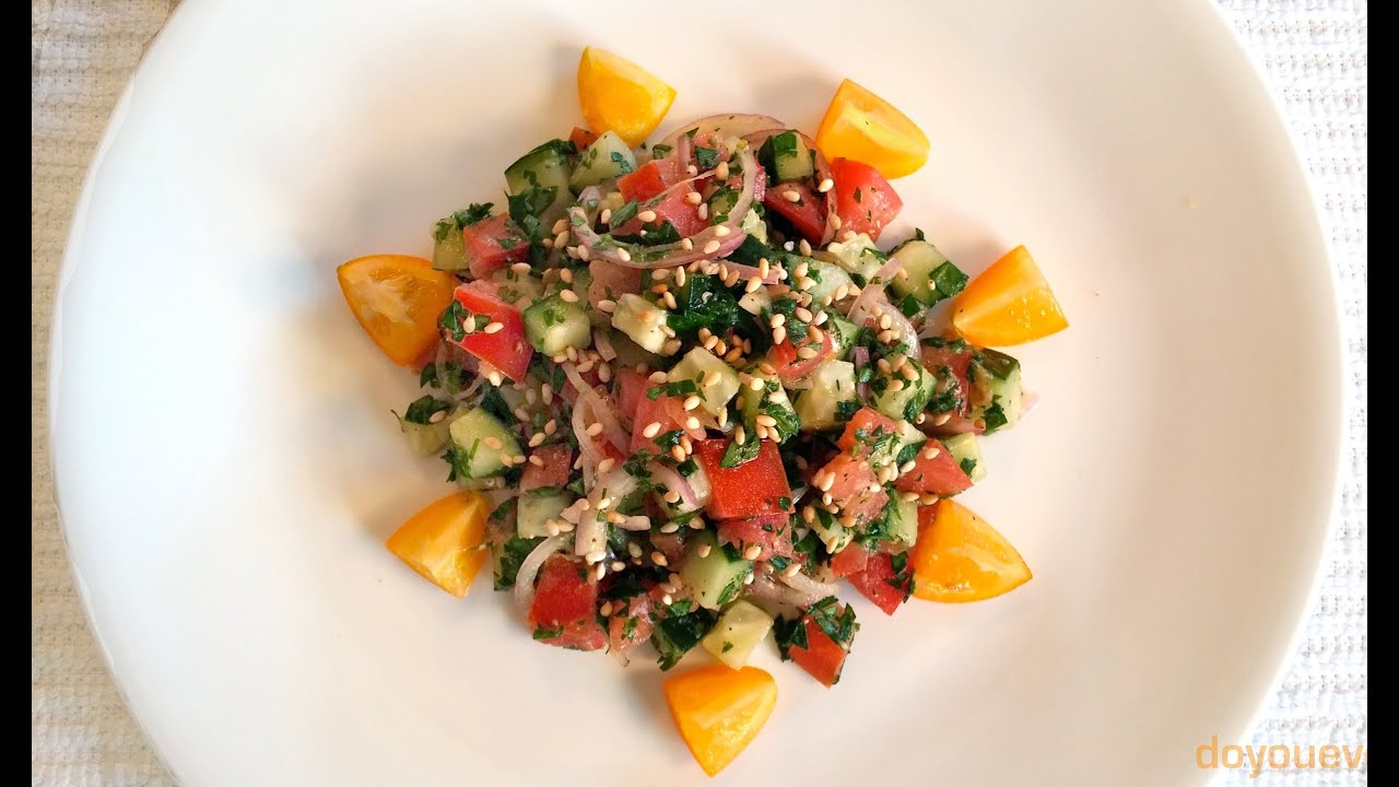 Tahini Citronette with Levantine Salad - YouTube