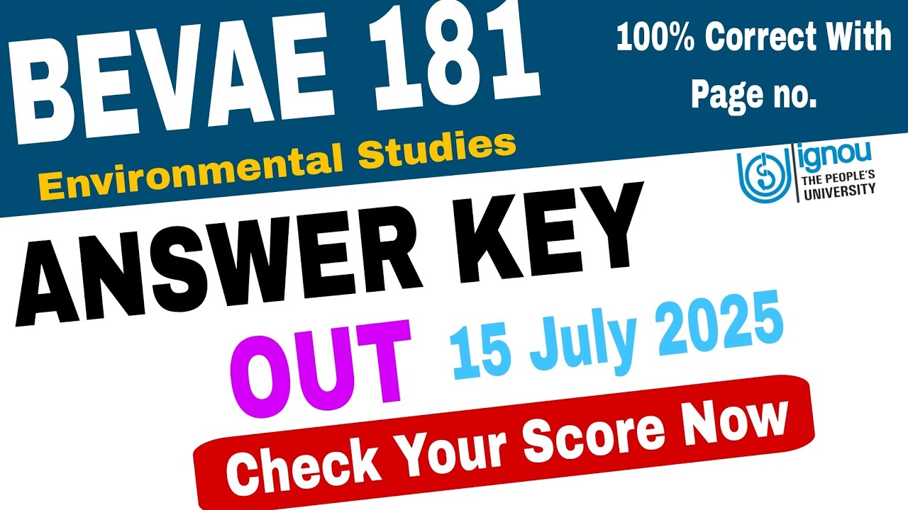 BEVAE 181 June 2025 Answer key | Bevae 181 Answer key today | # ...
