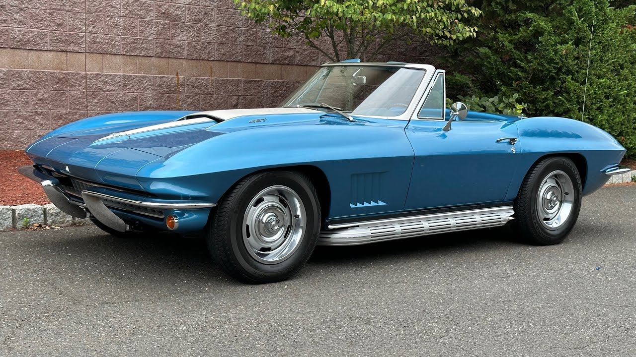 1967 Chevrolet Corvette convertible in Marina Blue Walk around video 8 ...