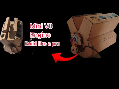 How To Make A Fully functional v8 engine model from cardboard / Diy ...