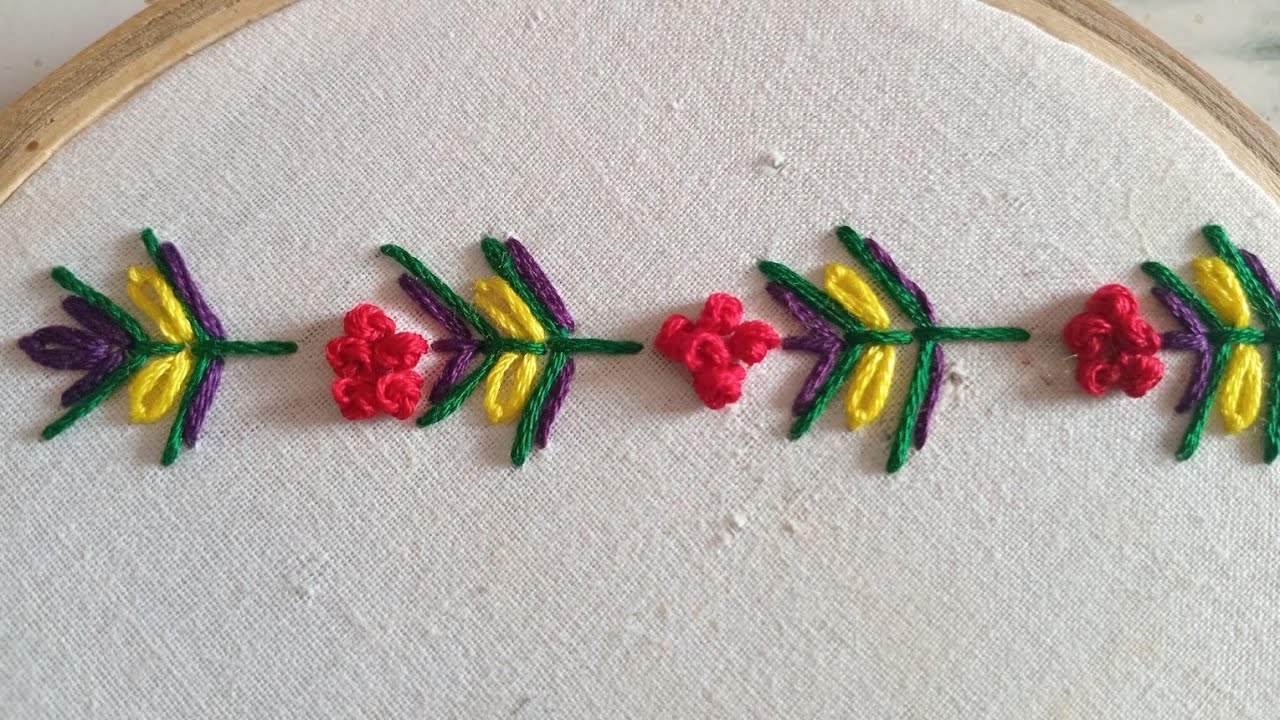 Very Easy Simple BorderLine Desgin | Hand Embroidery border line 👗 ...