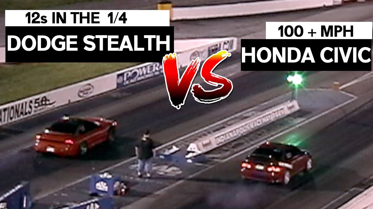 Dodge Stealth RT Twin Turbo Vs Honda Civic Drag Race - Indianapolis ...