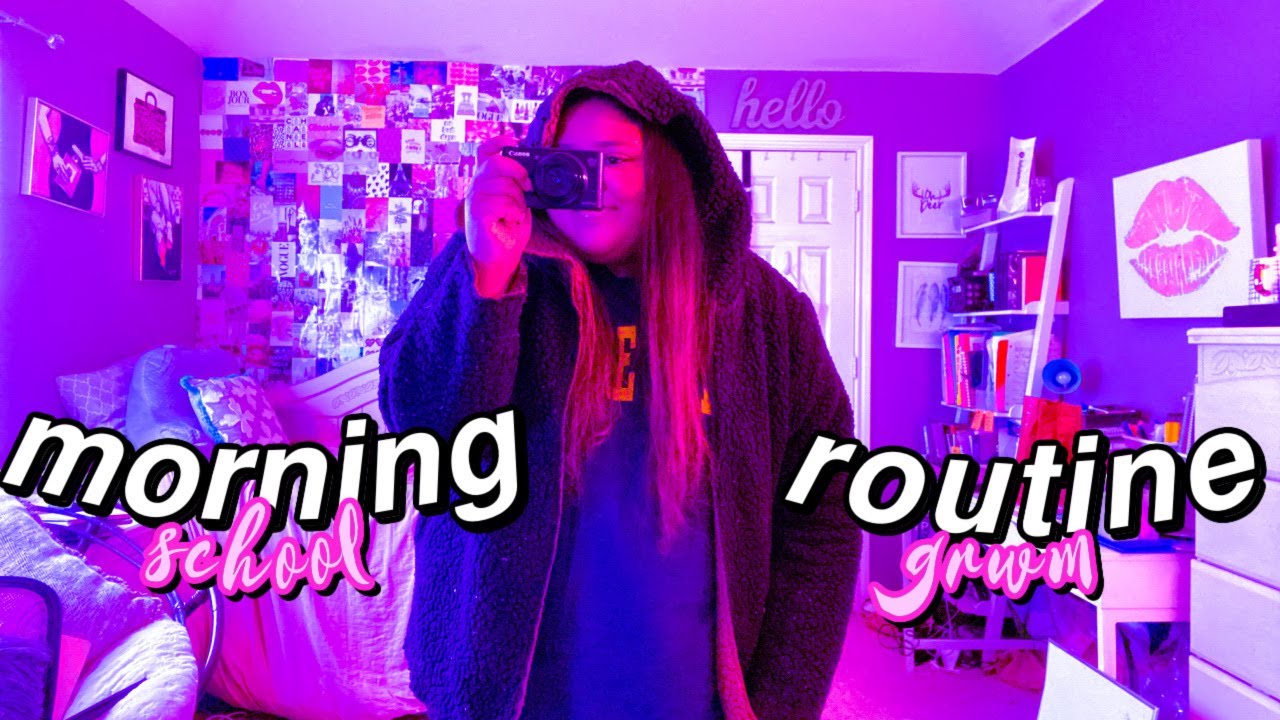 my productive school morning routine grwm :) - YouTube