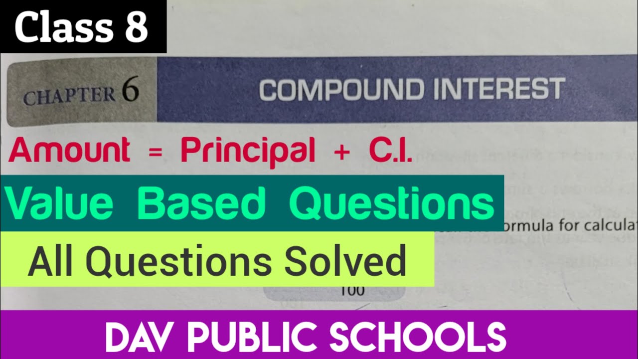 DAV class 8 maths chapter 6 - Value Based Questions - YouTube