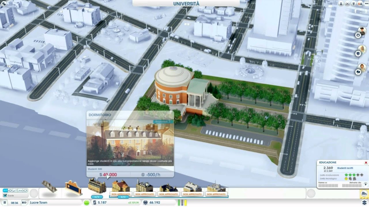 Simcity Gameplay Ita PC Parte 10 - Inaugurazione Università - - YouTube