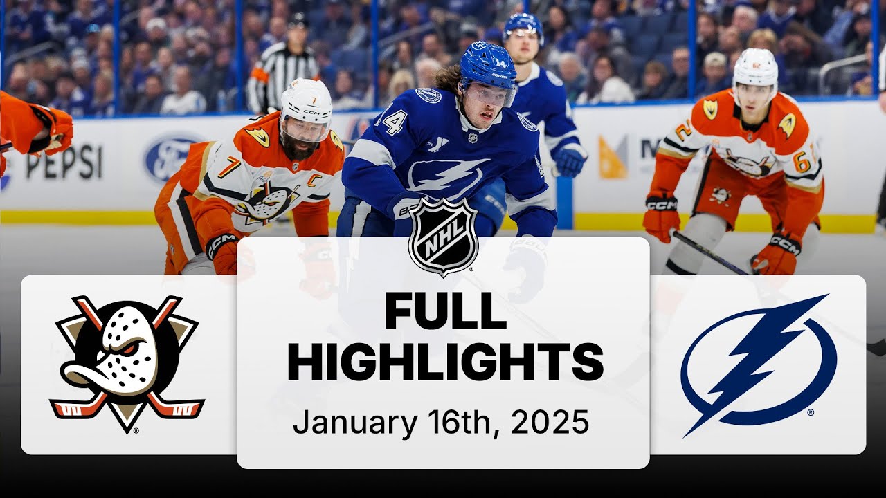 NHL Highlights | Ducks vs. Lightning | January 16, 2025 - YouTube