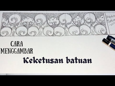 cara menggambar keketusan batuan 🤩 step by step (motif ukiran bali ...
