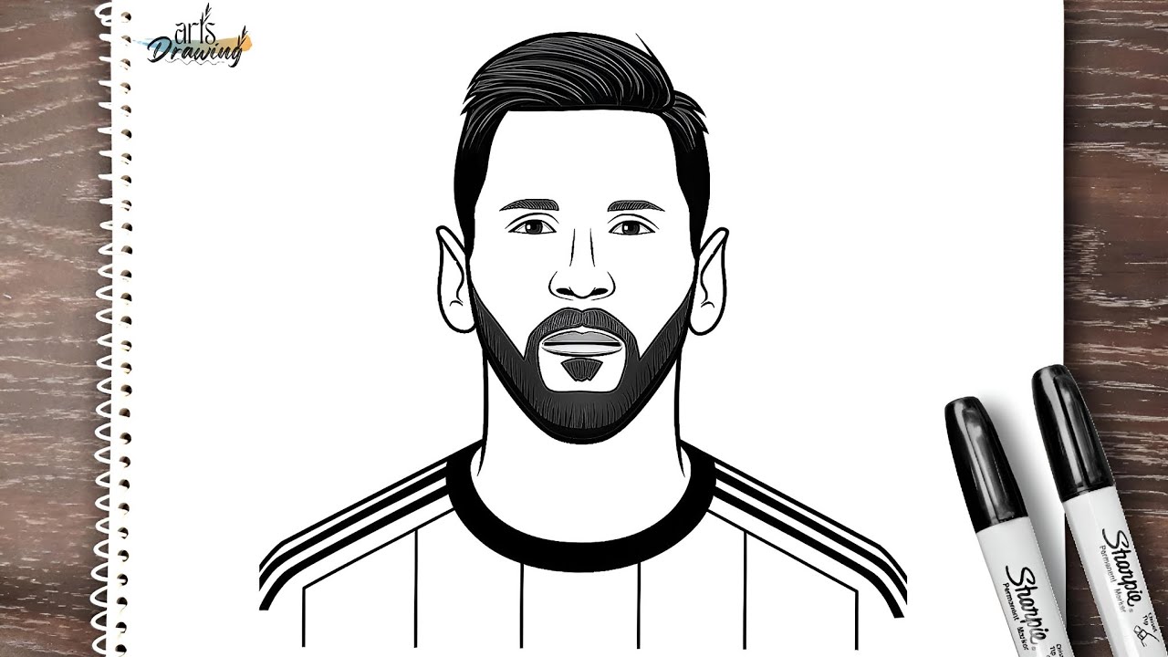 How to draw LIONEL MESSI step by step - YouTube