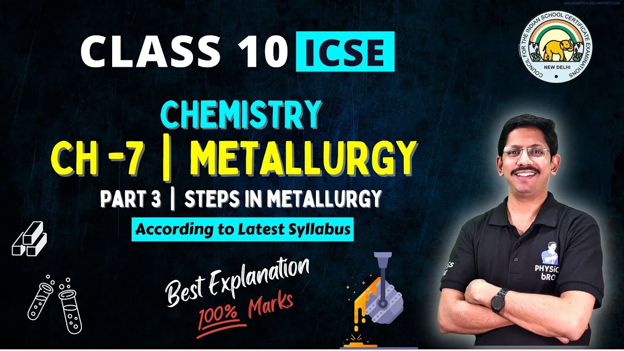 PART 3 | METALLURGY | 10 ICSE | STEPS IN METALLURGY 2 | BY PHYSICS BRO ...