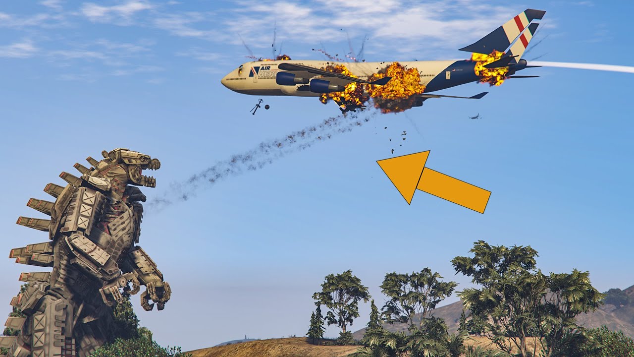 MECHAGODZILLA CAUSES PLANE CRASH! - YouTube