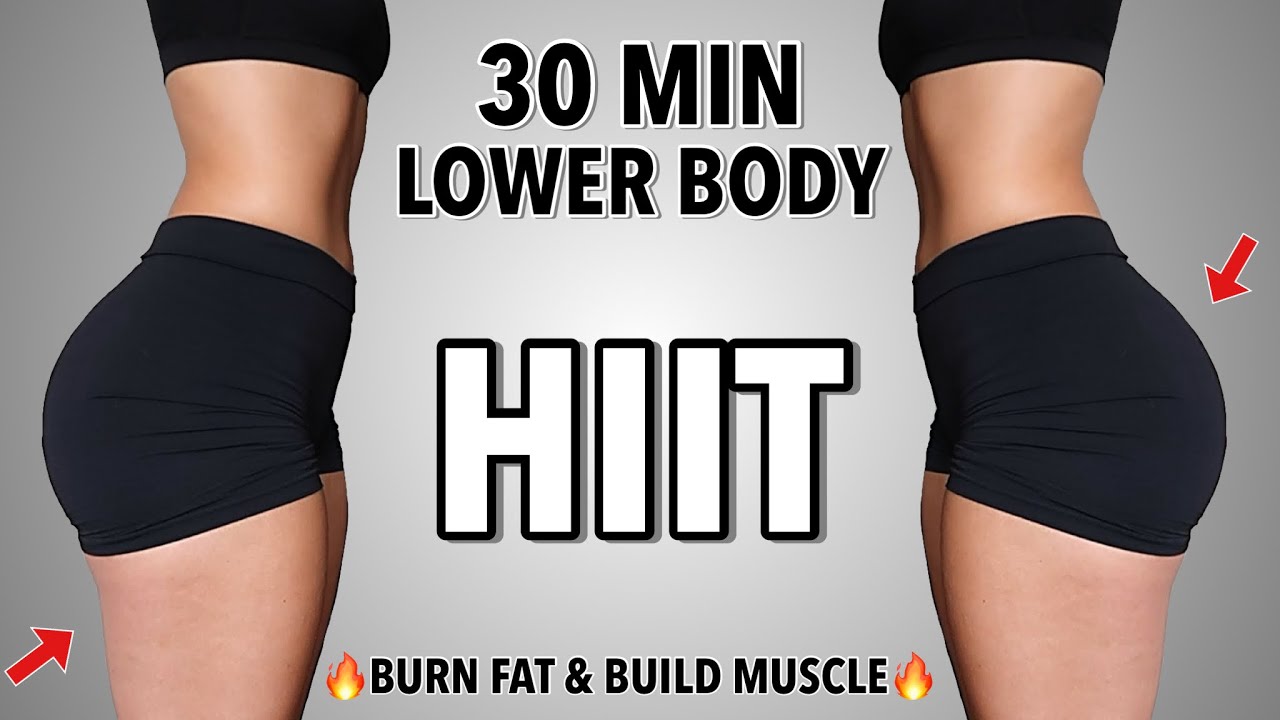 30 MIN KILLER Lower Body HIIT Workout - Intense Leg day, No Equipment ...
