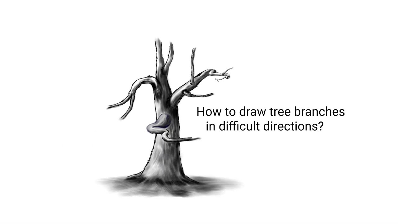 How to Draw tree branches in different Directions/ Digital drawing of ...