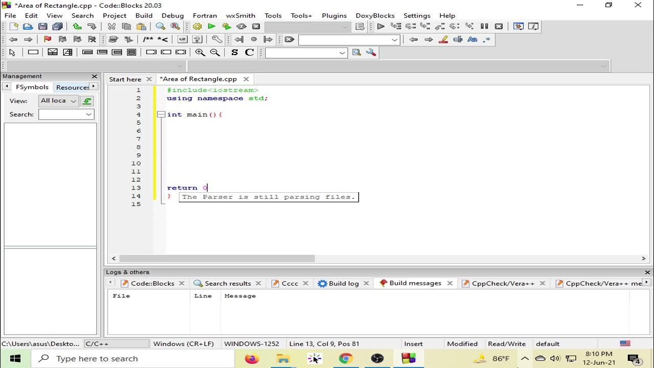 Area of Rectangle C++ - YouTube