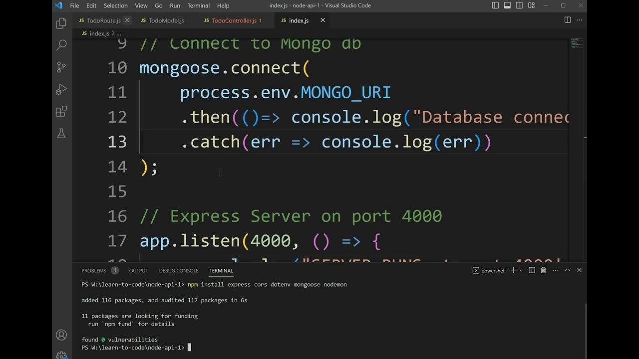 MONGO Database API Backend Node.js GET POST POSTMAN - YouTube