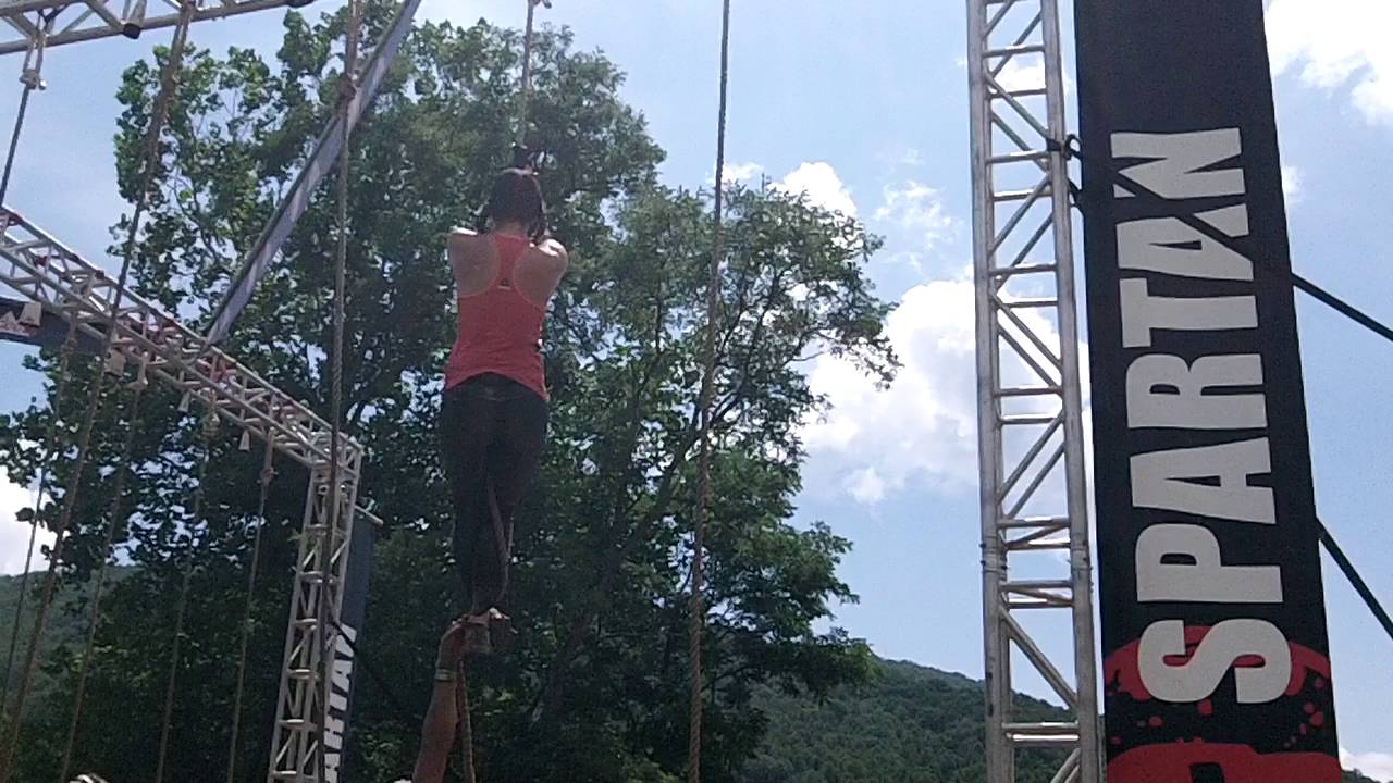 Crystal - Spartan Race Asheville 2016 - Rope Climb - YouTube