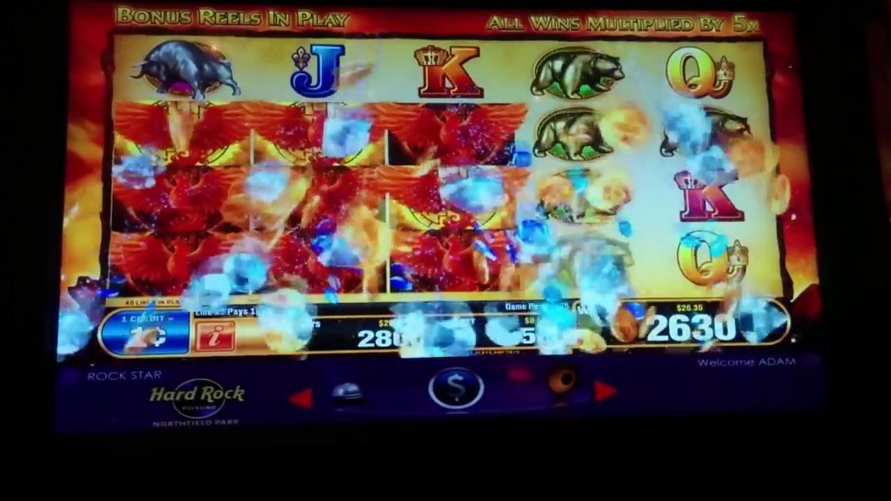 BIG WIN - Red Phoenix Slot Machine Bonus - Bally - YouTube