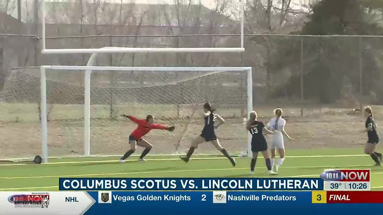 Columbus Scotus Girls soccer takes down Lincoln Lutheran - YouTube