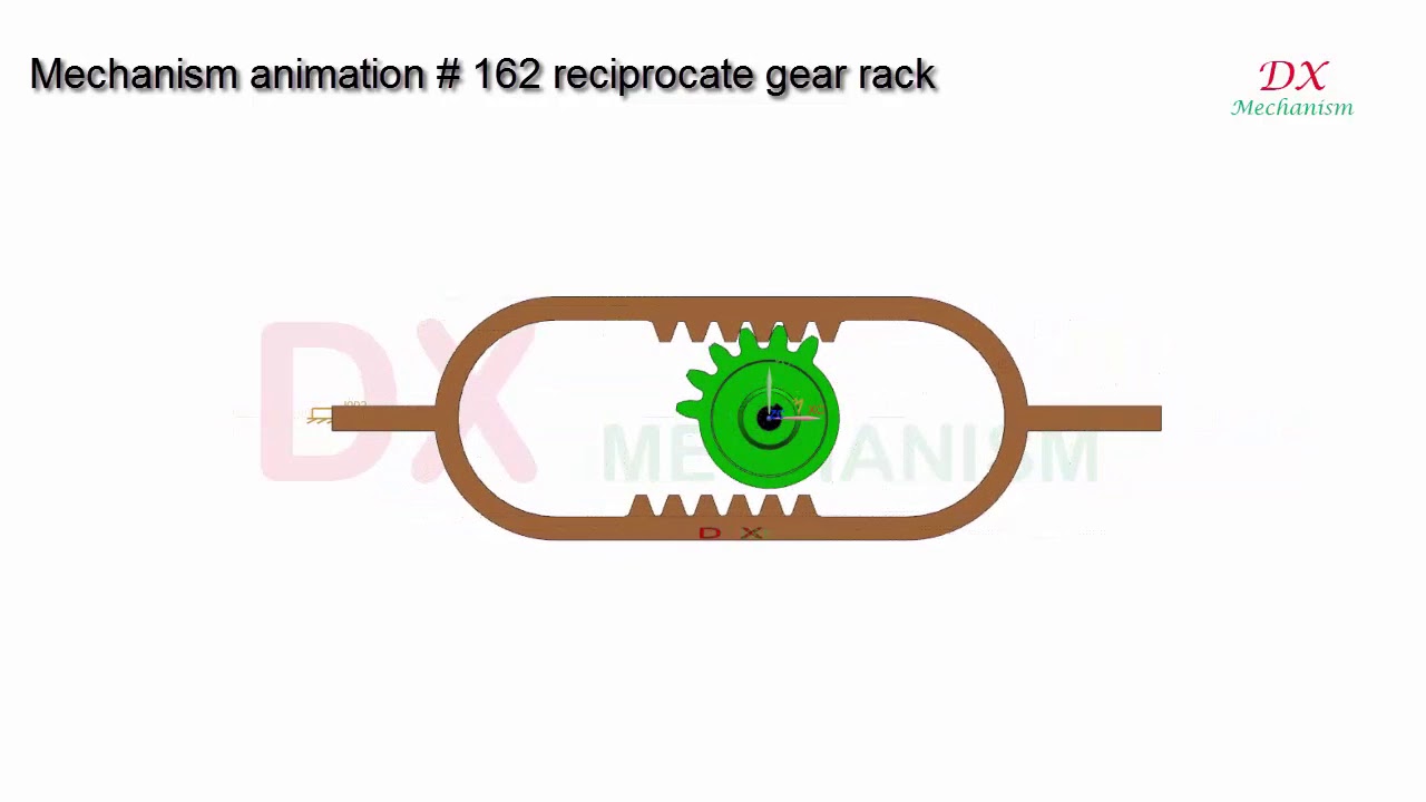 mechanism animation #162 reciprocate gear rack - YouTube