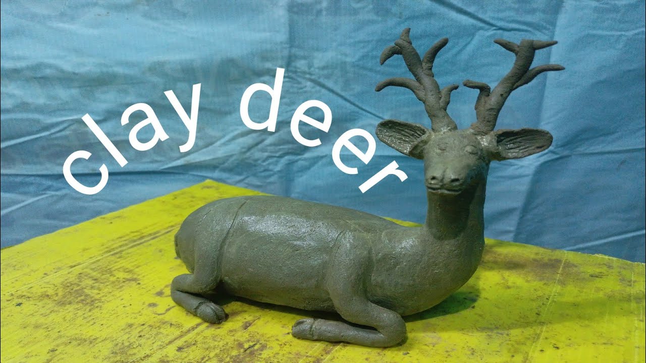 how to make ideas a clay deer /deer mitti se kese banaye /clay art ...