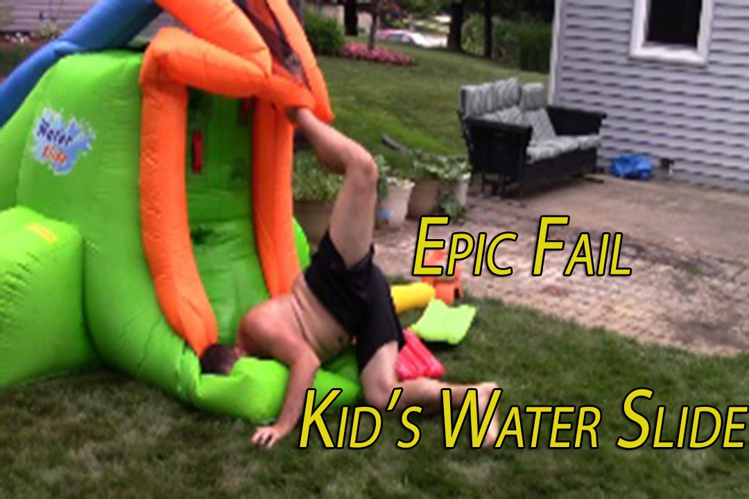 EPIC FAIL Kids Water Slide - YouTube