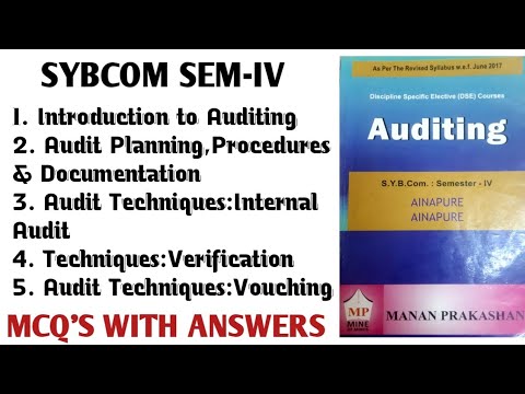 SYBCOM SEM-IV | AUDITING | MANAN PRAKASHAN ALL MODULES MCQ'S WITH ...
