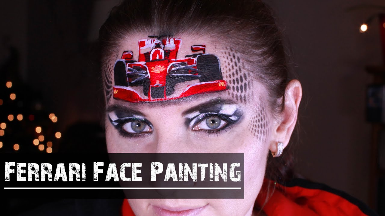 Ferrari face painting - YouTube