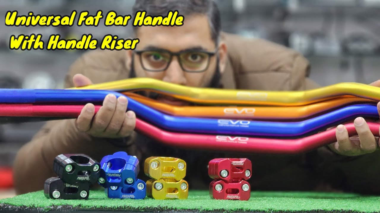 Universal Fat Bar Handle With Handle Riser For All Bikes - YouTube