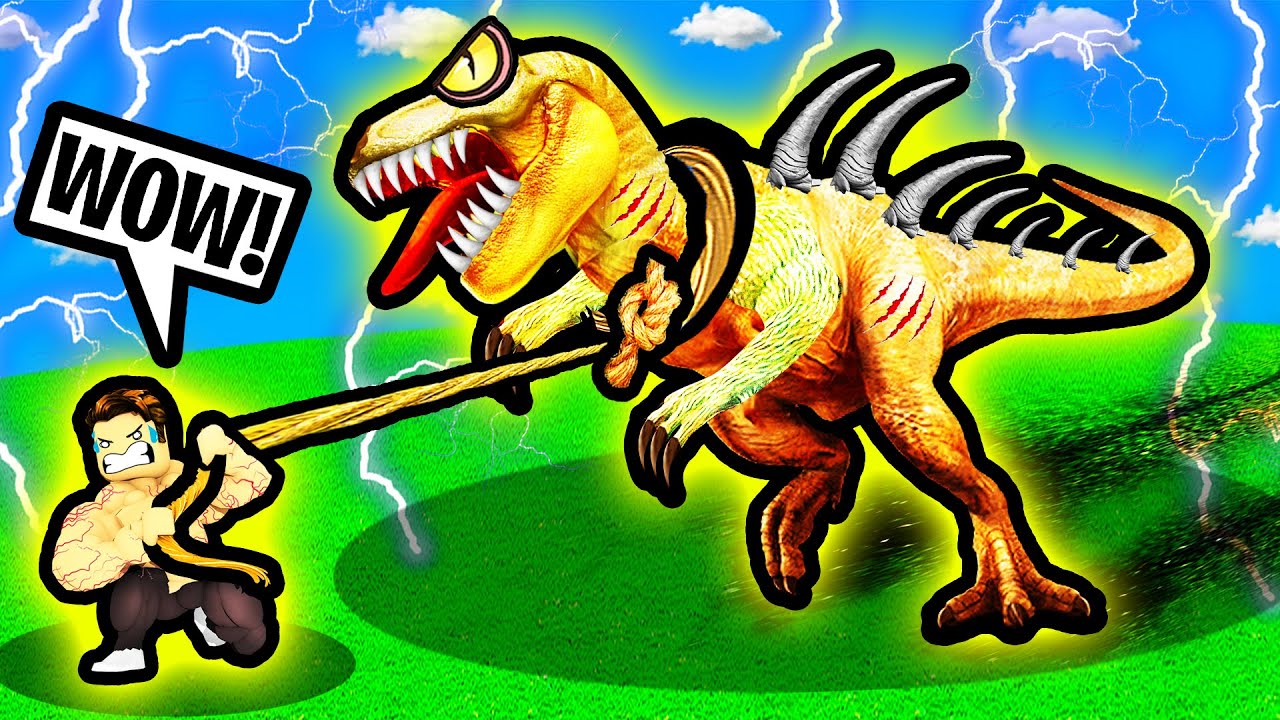 Pulling a MAX LEVEL T-REX in Strongman Simulator! - Roblox - YouTube