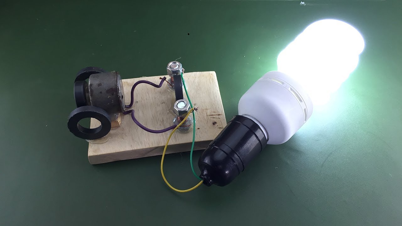 New Experiment Free Energy Generator Using DC Motor With Light Bulb 100 ...