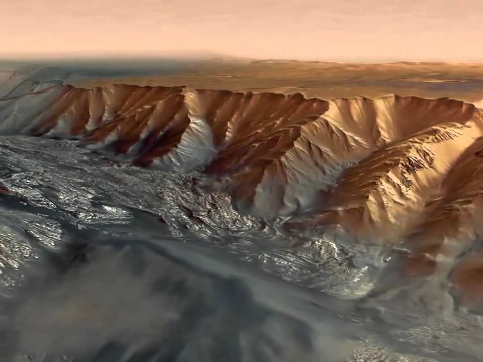Flight through a valley of Mars - YouTube