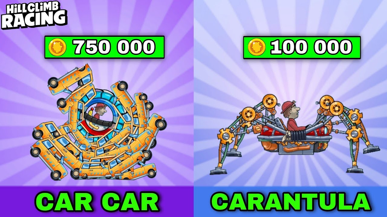 Hill Climb Racing : CAR CAR vs CARANTULA 😂 || FUNNY VEHICLE BATTLE ...
