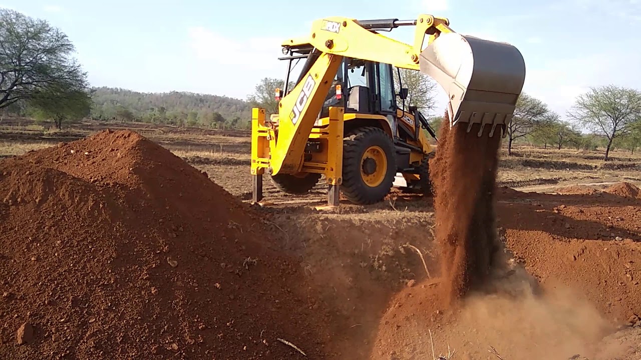 Damaged Narrow Hilly Road- Reconstruction- JCB Backhoe Loader- hilly ...