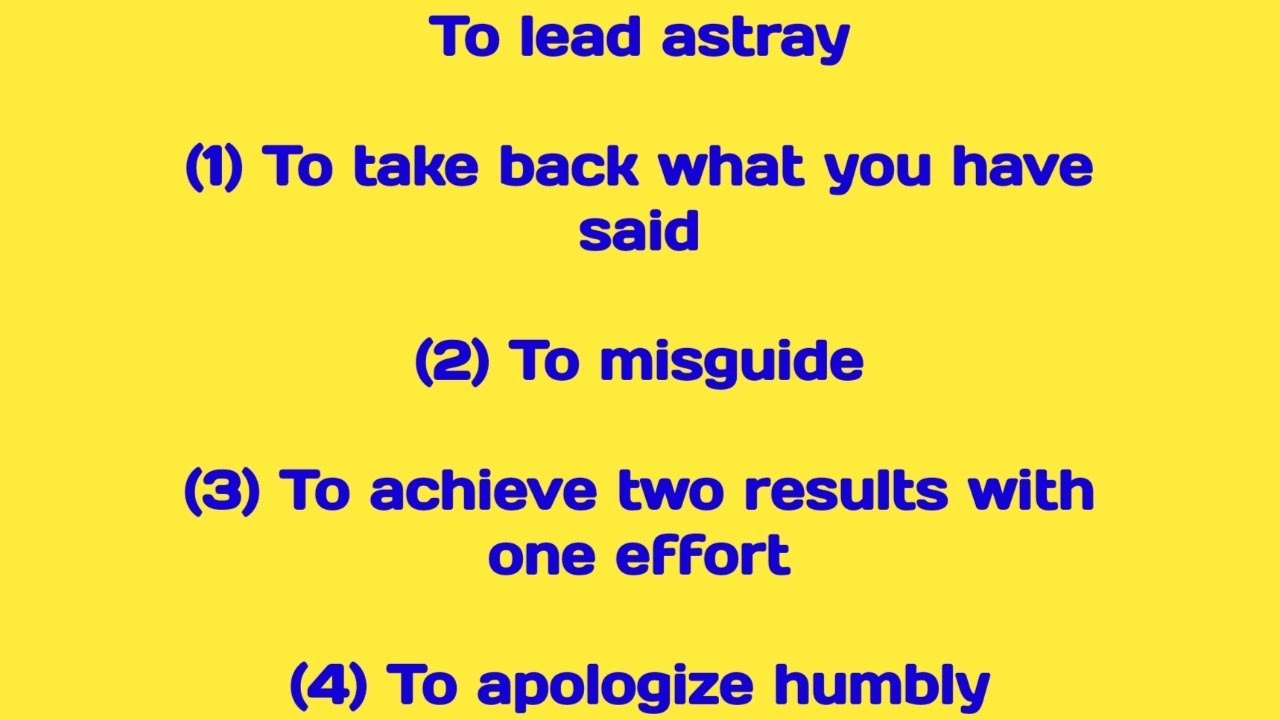 To lead astray - YouTube
