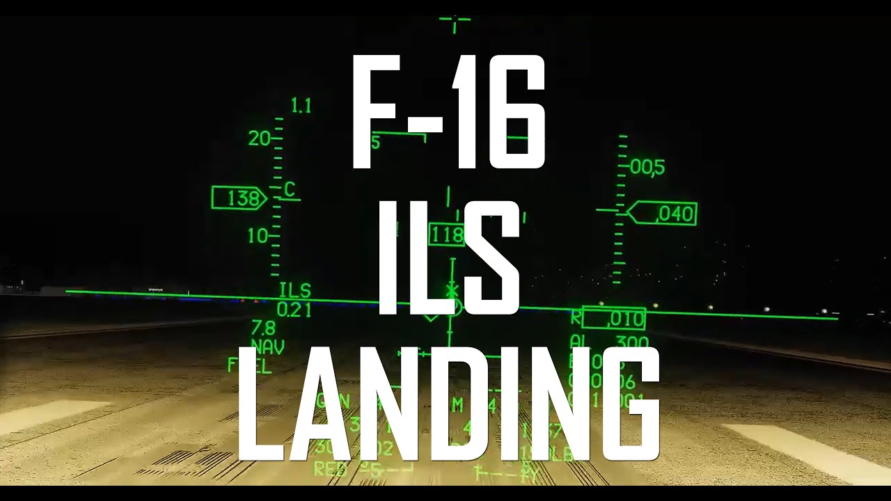 Night Landing F-16 ILS - YouTube