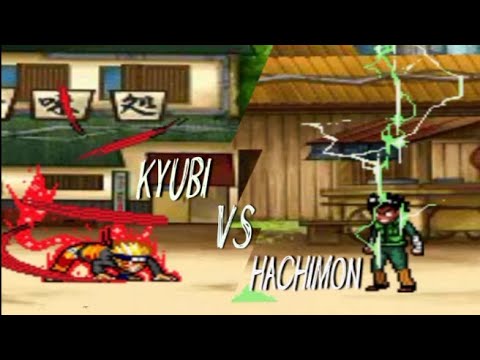 NARUTO KYUBI E 1 VS LEE HACHIMON ( CPU VS CPU ) - YouTube