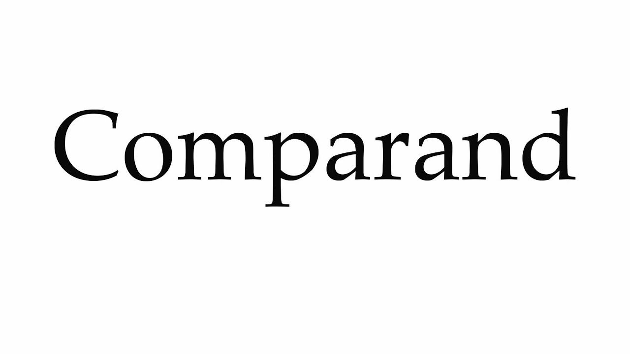 How to Pronounce Comparand - YouTube
