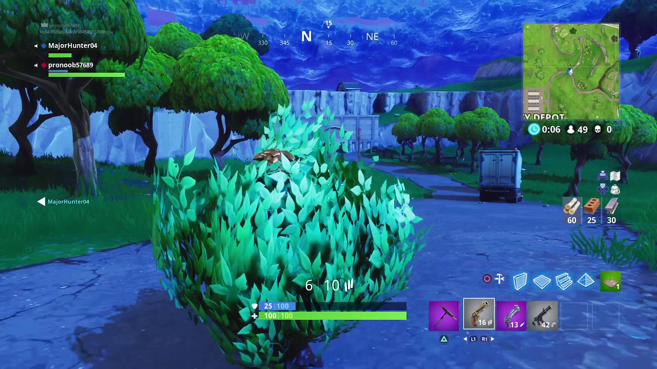 Fortnite bushes for life we got a win - YouTube