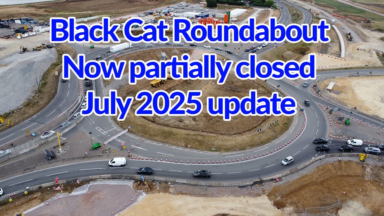 A1 / A428 Black Cat to Caxton Gibbet Roadworks - July 2025 - YouTube