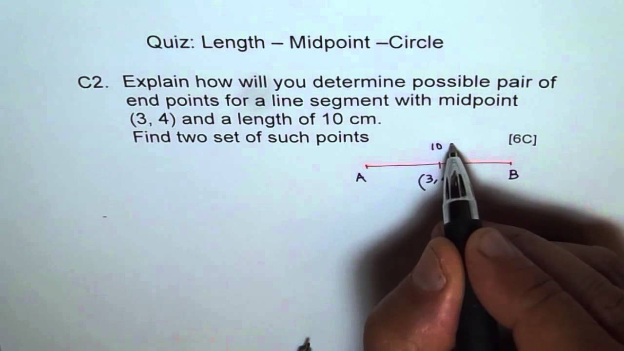 Find End Points With Given Midpoint and Length C2 - YouTube