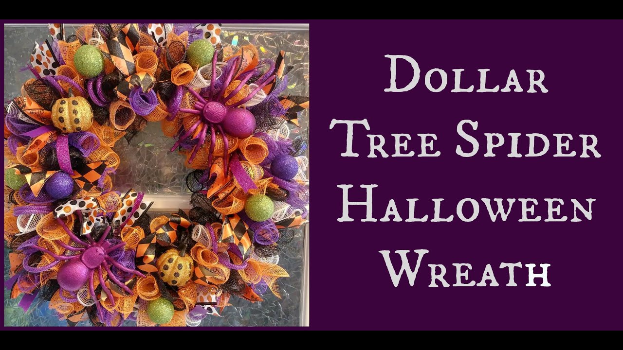 Dollar Tree Spider Halloween Wreath - YouTube