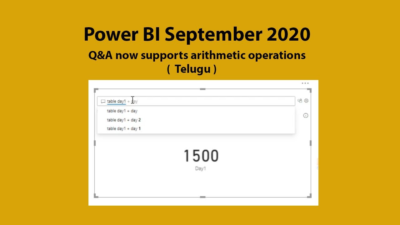 Power BI September 2020 Q&A now supports arithmetic operations | Power ...
