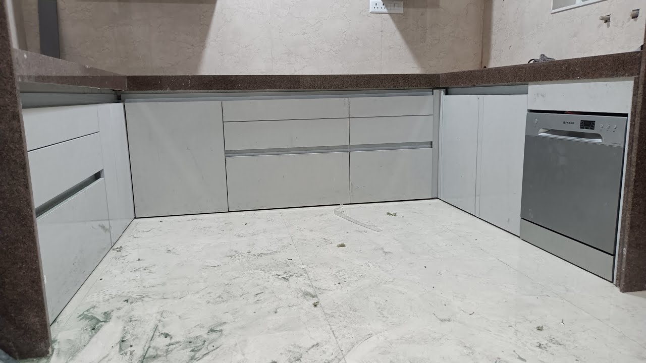 Modular kitchen with dishwasher - YouTube